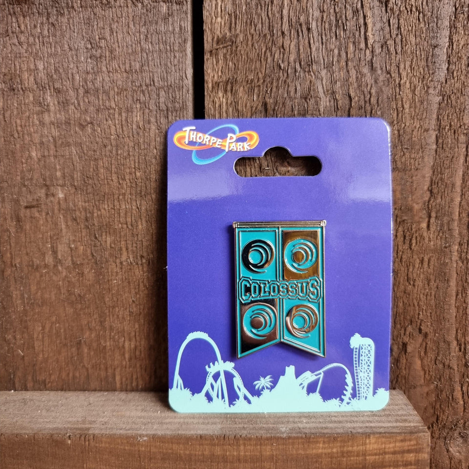 Colossus Varsity Flag Pin Badge – Thorpe Park Resort Online Shop